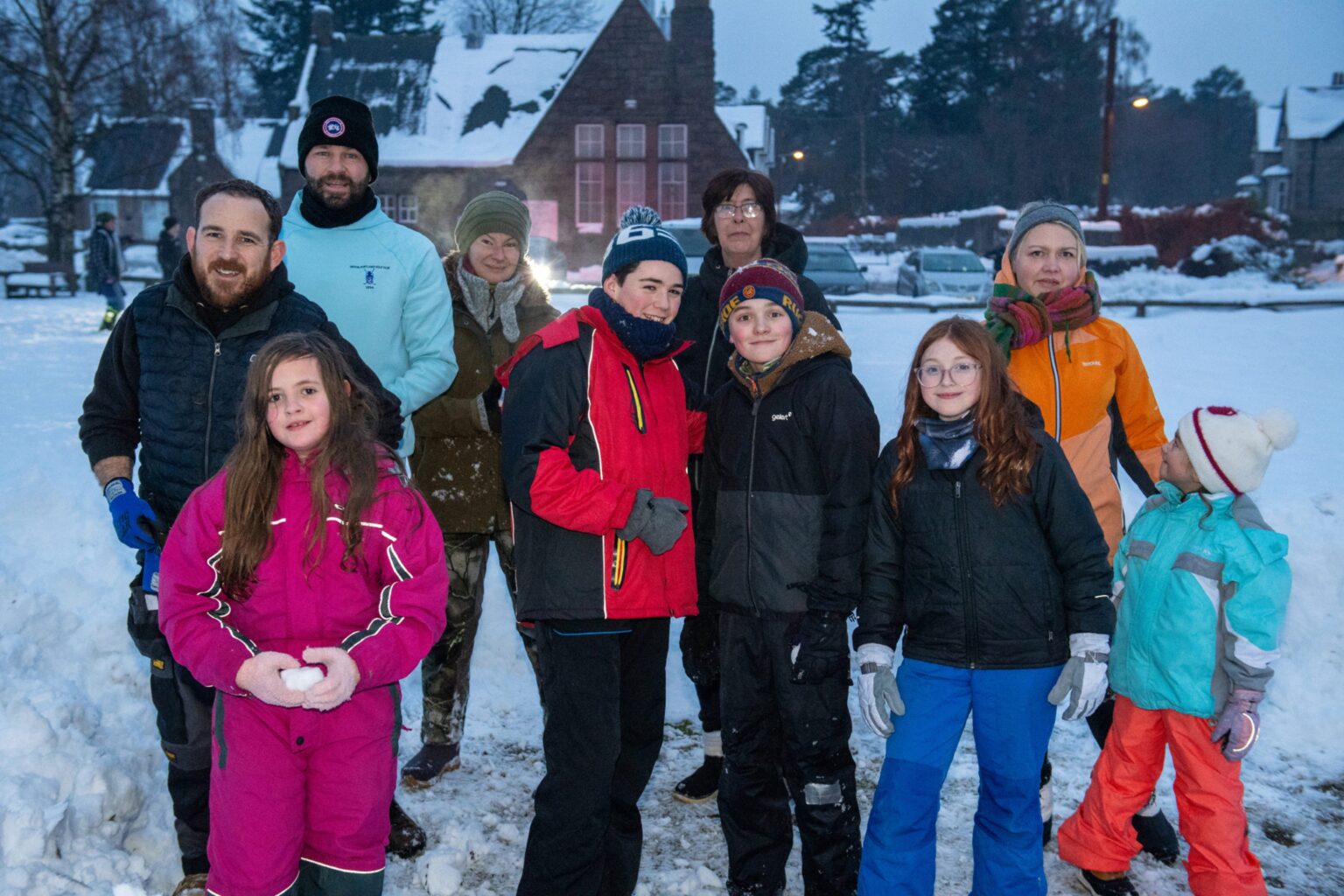 Gallery: Aboyne residents make the most of snow with village snowball fight